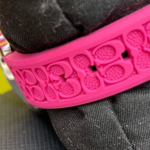 Coach | Jewelry | Coach Pink White Embossed Rubber Strap Watch 34mm ...